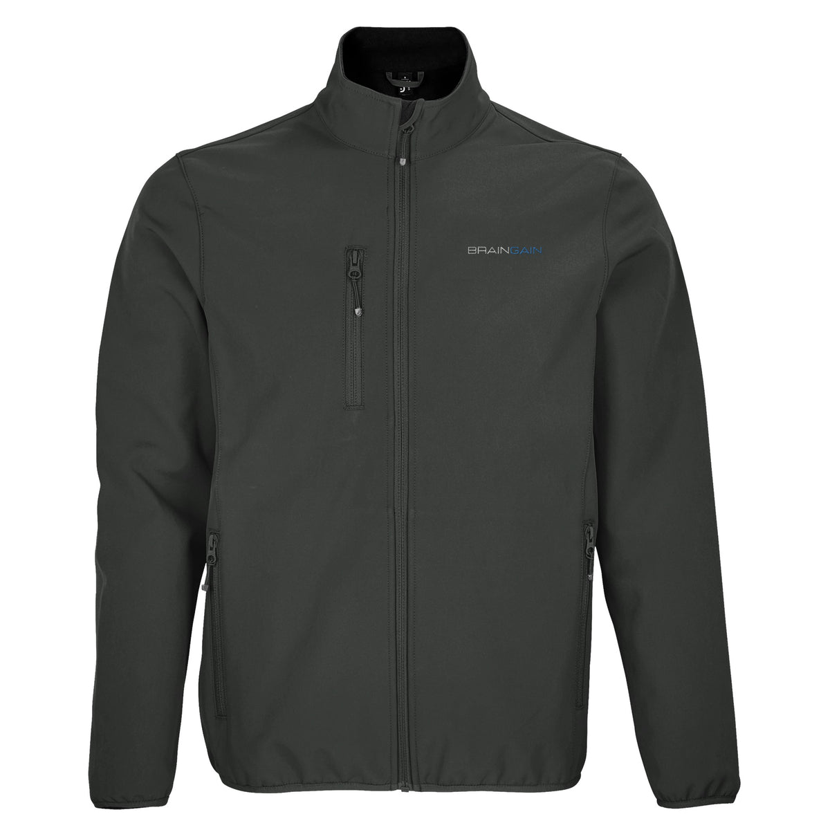 BRAINGAIN Men's Softshell Zip Jacket With Recycled Polyester