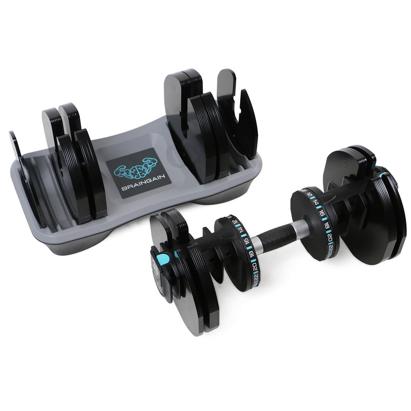 36kg Adjustable Dumbbells (Pair) | 2kg Increment | BRAINGAIN | Home ...