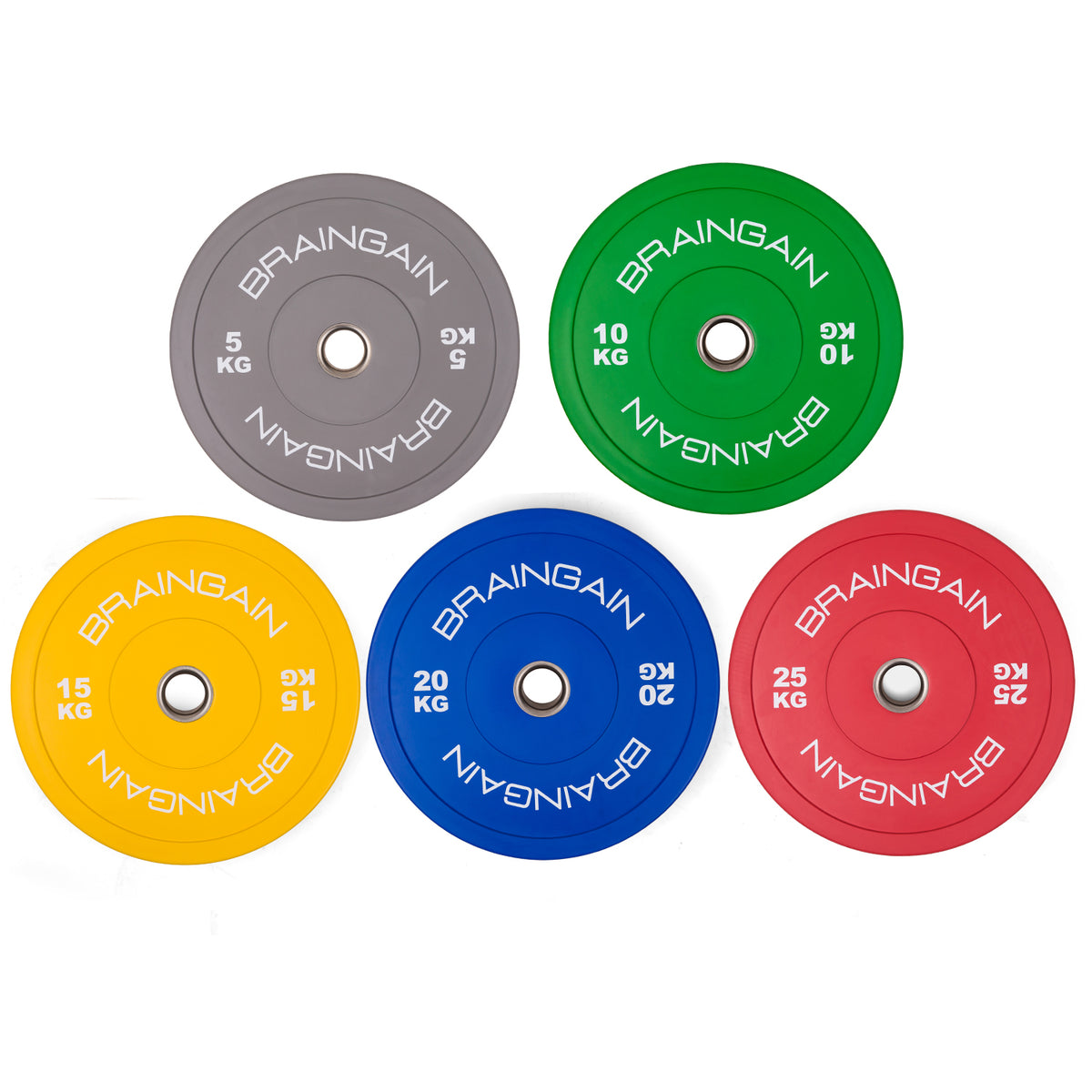 Coloured HD Bumper Weight Plates | 5kg to 25kg | BRAINGAIN | Home ...